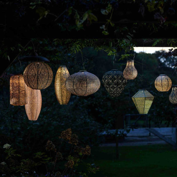 Lumiz Lantern Long Oval 20cm - Gold Paisley – Thread Design